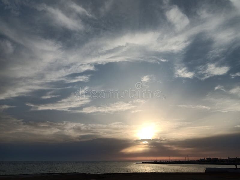 Evening beach view stock photo. Image of morning, afterglow - 249155030