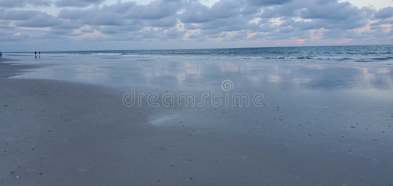 Evening Beach Walk Atlantic Ocean Stock Photo - Image of atlantic ...