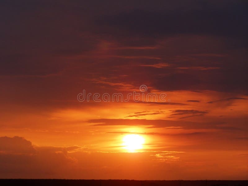 An Evening - Bright Sunset in the Clouds Stock Photo - Image of beam ...