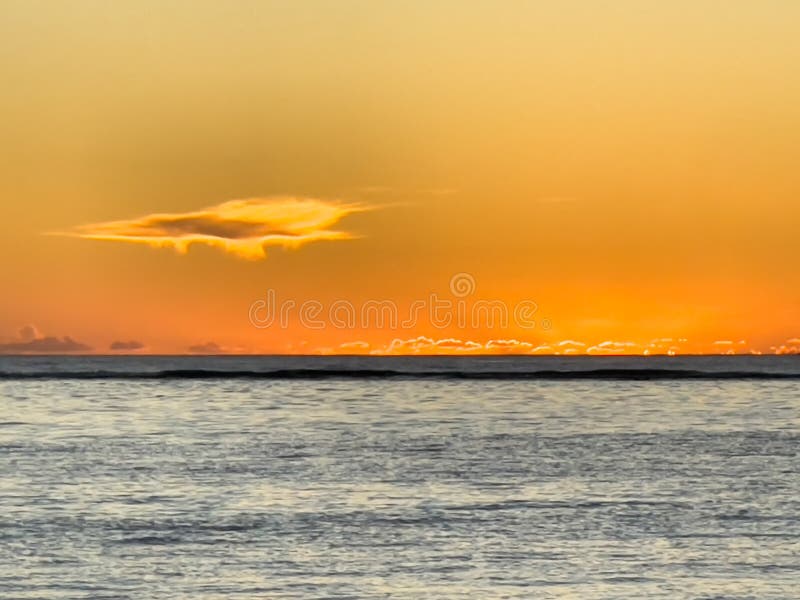 Evening Bright Sunset Yellow Sky Sea Ocean Stock Photo - Image of cloud ...