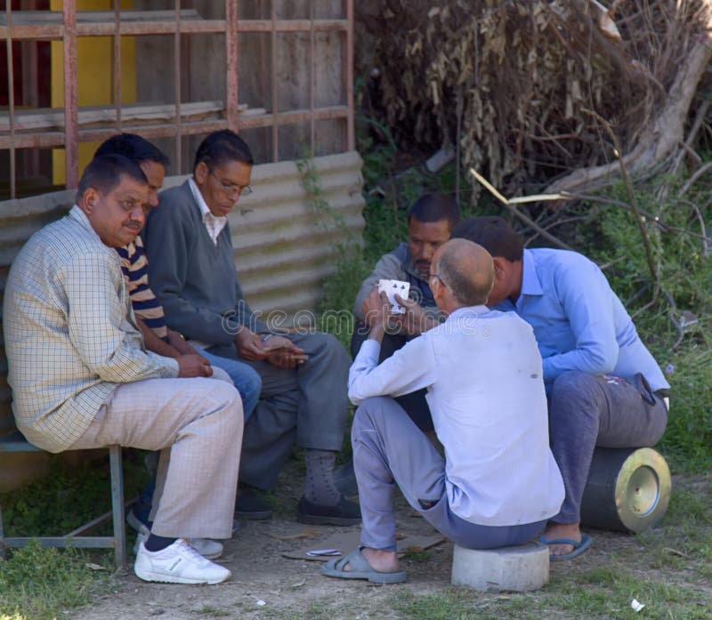 Evening Card Game in a Random Place Editorial Photography - Image of ...