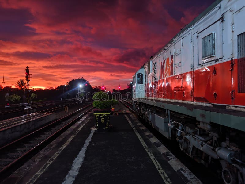 Evening at Central Java Station Editorial Photography - Image of java ...