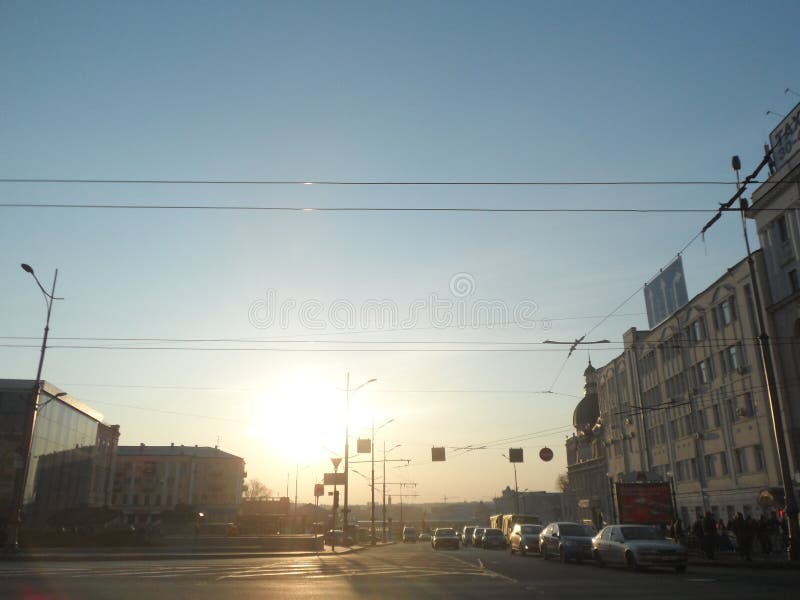 Crossroads in sunset time stock photo. Image of flowers - 19440144