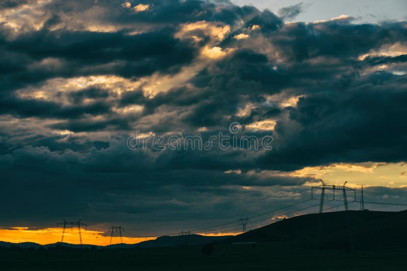Evening clouds stock photo. Image of filed, clouds, deva - 70903544