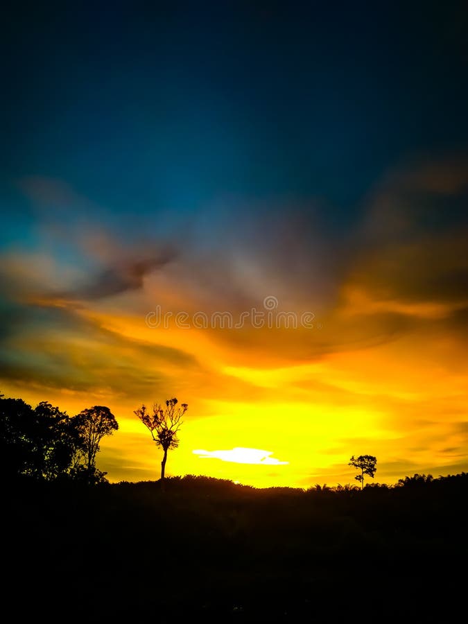 Evening Clouds at Sunset in Borneo Natural Stock Image - Image of ...