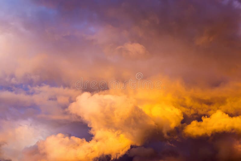 Evening Cloudy Sky Afterglow Stock Photo - Image of magenta, evening ...