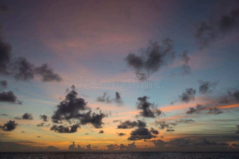 Evening Cloudy Sky Over the Ocean Stock Photo - Image of summer ...