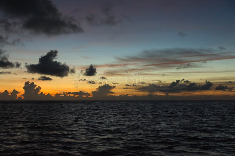 Evening Cloudy Sky Over the Ocean Stock Image - Image of nature, indian ...
