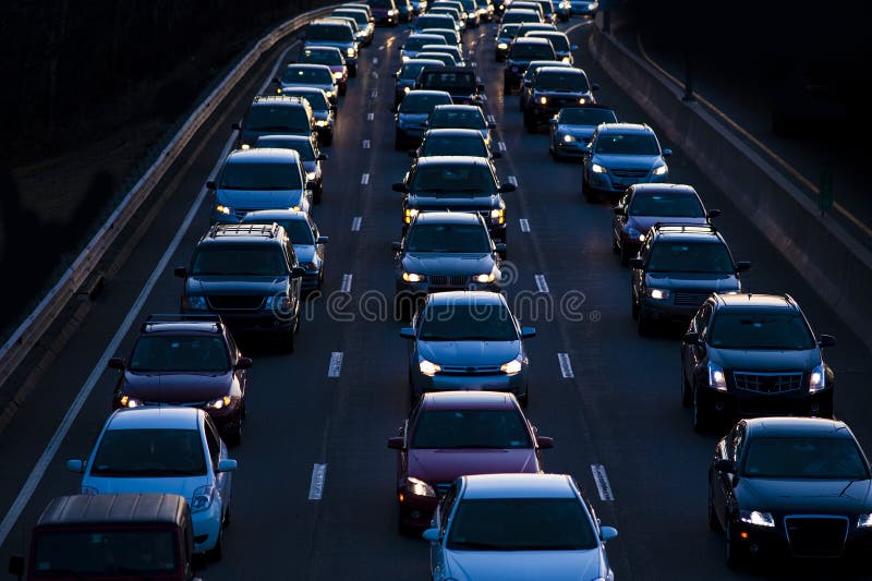 Evening commute stock image. Image of autobahn, cars - 16496803