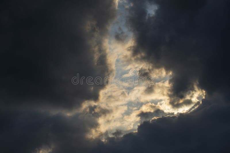 Dark Gray Clouds Fly Across the Sky. Puffy Fluffy Grey Clouds at Spring ...