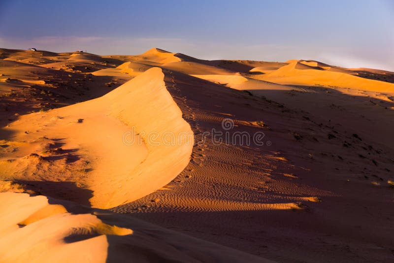 Evening Desert Scenery. Light and Shadows in Evening in the Sands Stock ...