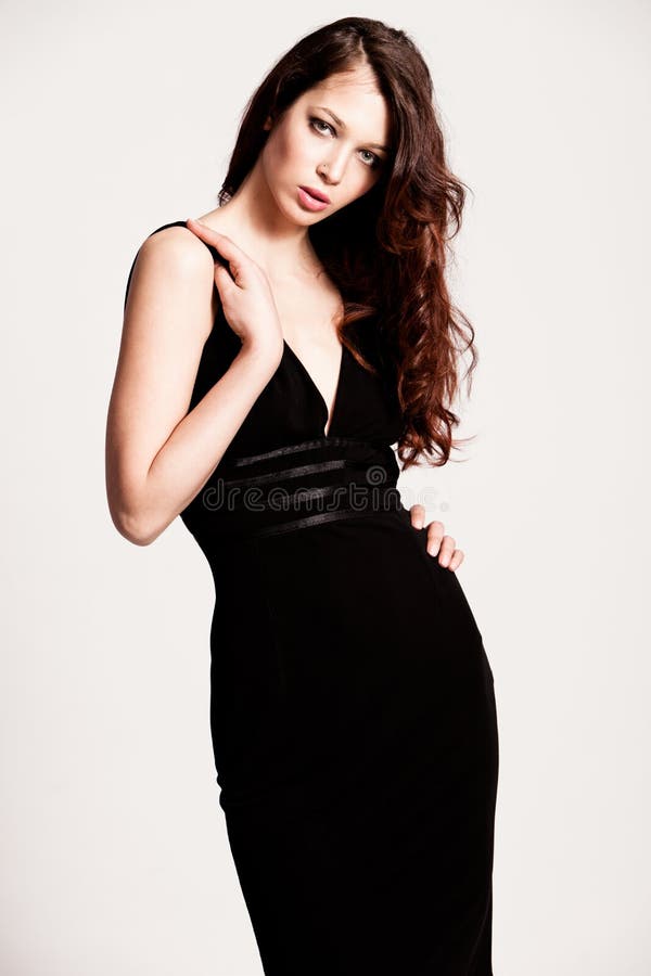 Beautiful Sultry Young Woman Stock Image - Image of dress, glamorous ...