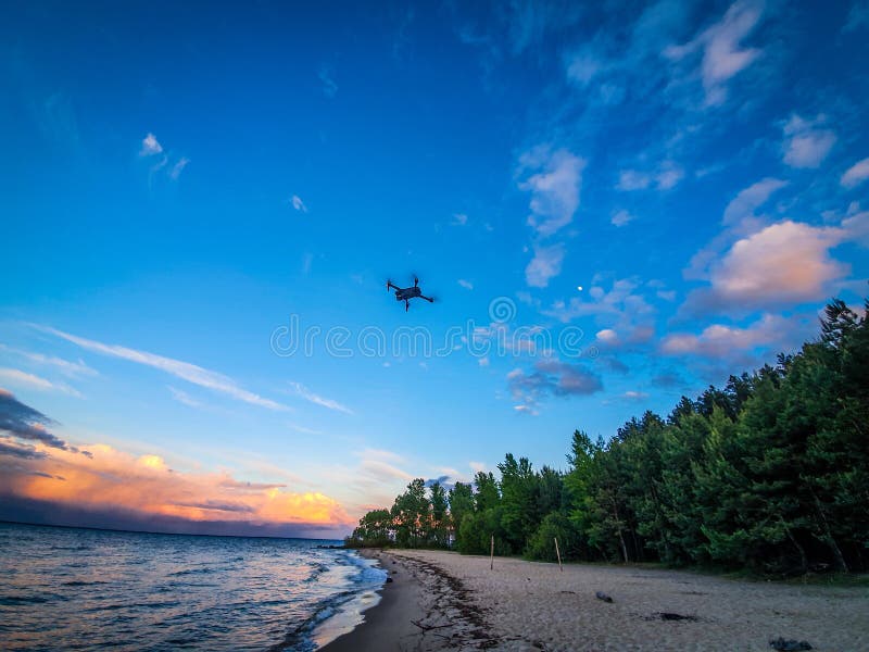 Evening drone shots stock image. Image of evening, shots - 186590461