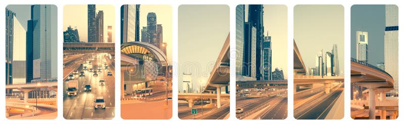Evening Dubai stock image. Image of tall, speed, travel - 57446157