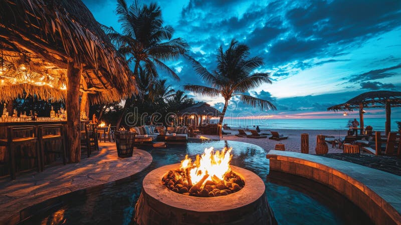 When Evening Falls, a Tropical Villa Displays Its Infinity Pool and ...