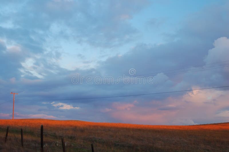 Evening field stock image. Image of evening, glowing, sunset - 643099