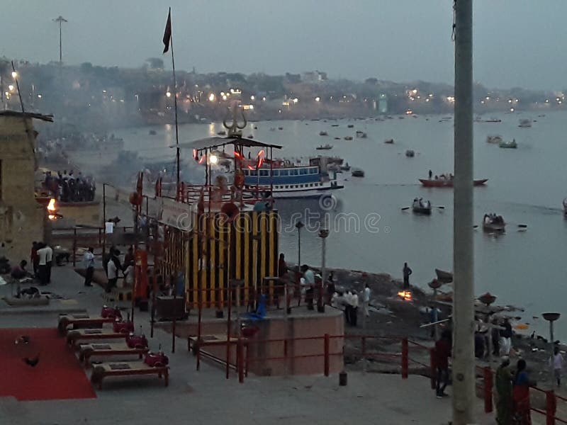 An Evening at Ghat in Kashi India Editorial Image - Image of kashi ...