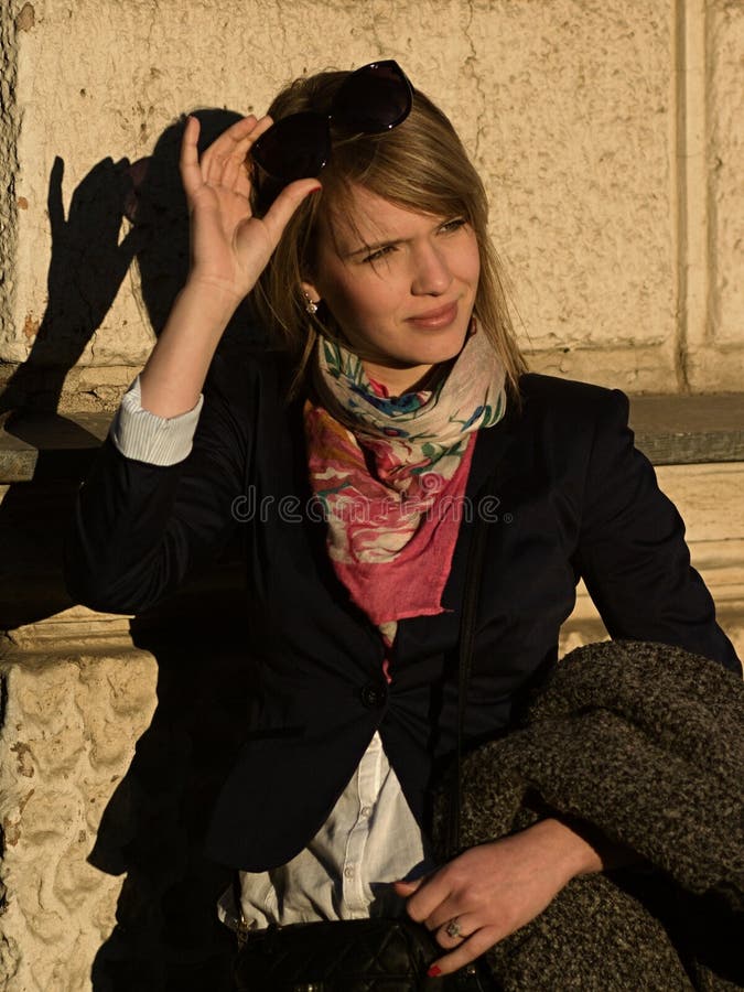 Evening stock image. Image of mood, street, costume, eyes - 40156239