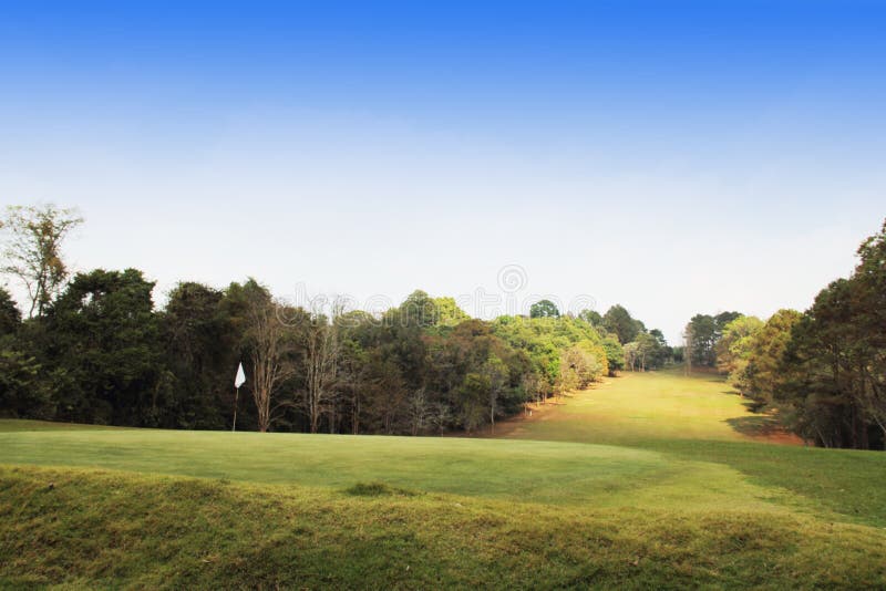 The Evening Golf Course Has Sunlight Shining Down at Golf Course Stock ...