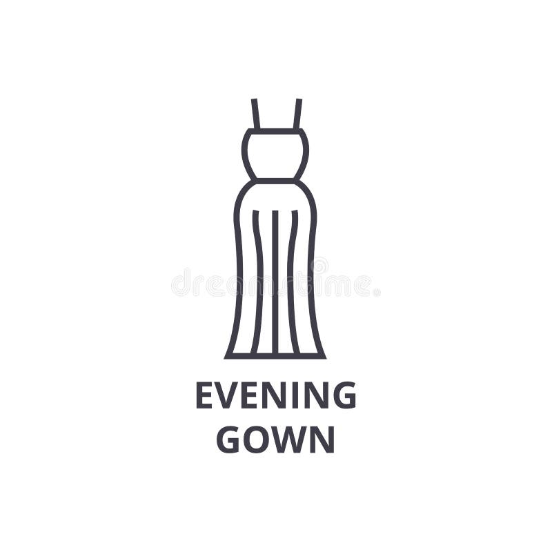 Evening Gown Line Icon, Outline Sign, Linear Symbol, Vector, Flat ... Evening Gown Line Icon, Outline Sign, Linear Symbol, Vector, Flat ...
