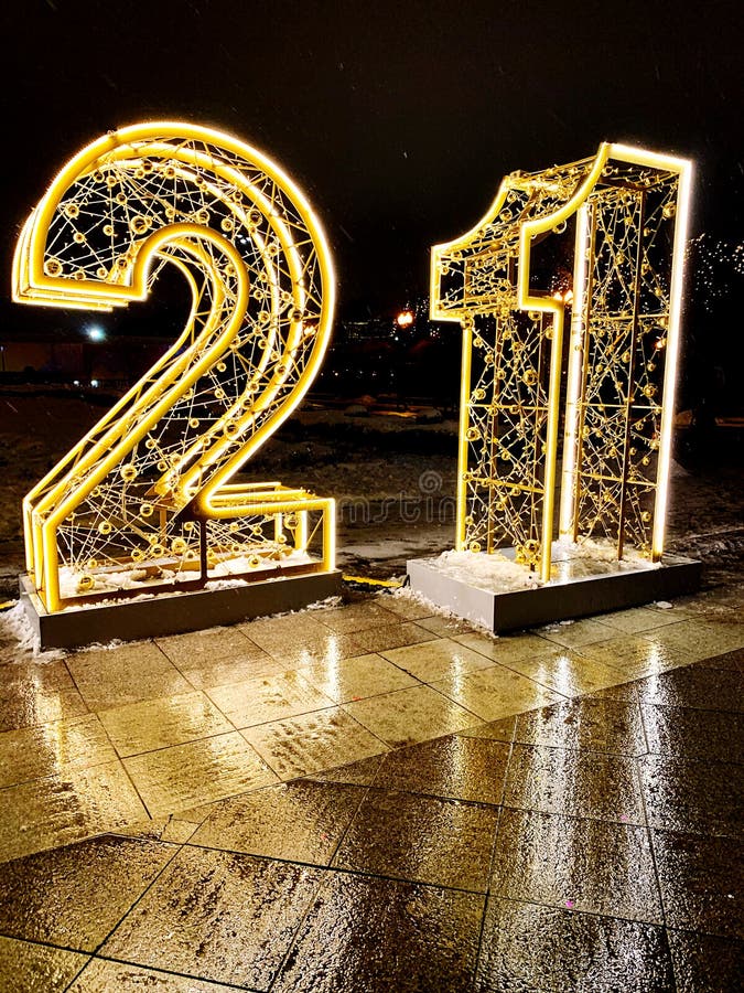 Evening illumination stock photo. Image of bright, numbers - 208180584