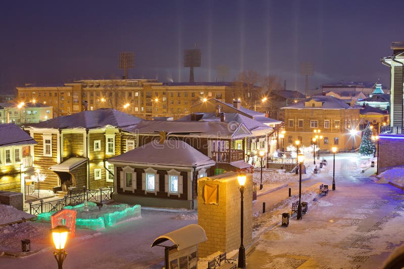 Irkutsk. Winter. Architecture Stock Image - Image of snow, road: 28911947