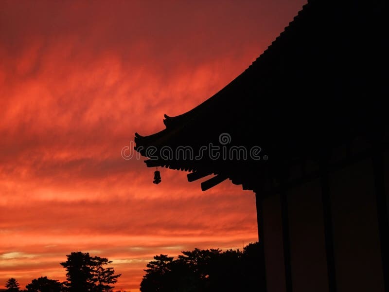 Evening in Japan stock photo. Image of mood, ancient, sunset - 7460012