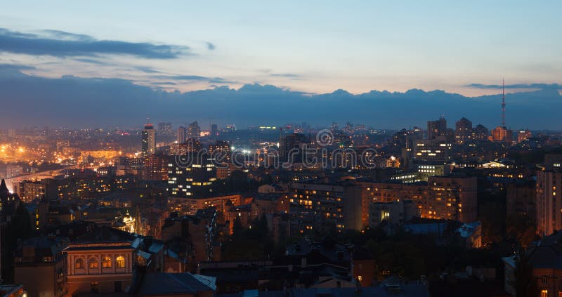Evening Kiev stock photo. Image of church, skyline, exterior - 33130248