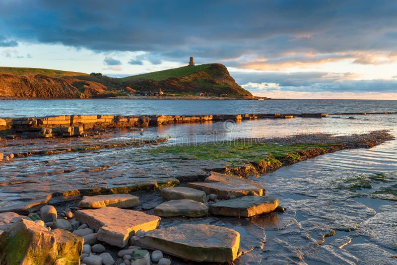 Evening at Kimmeridge Bay in DOrset Stock Image - Image of picturesque ...