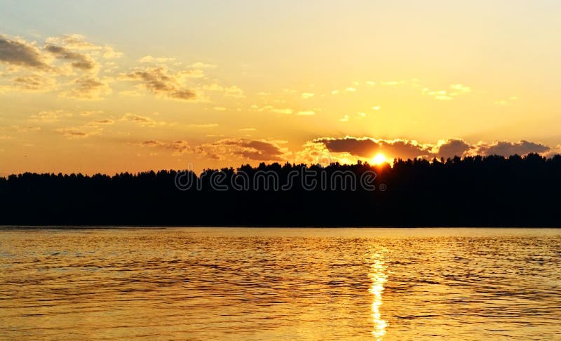 Northern Wisconsin Lake Sunset Stock Image - Image of beautiful ...