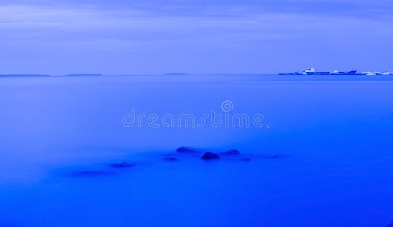 Evening in lake stock image. Image of summer, evening - 243174435