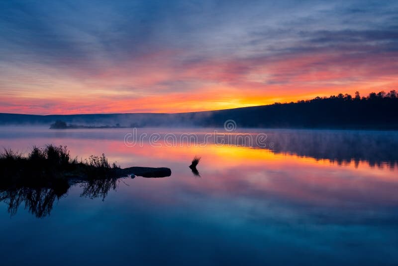Evening in lake stock image. Image of summer, evening - 243174435