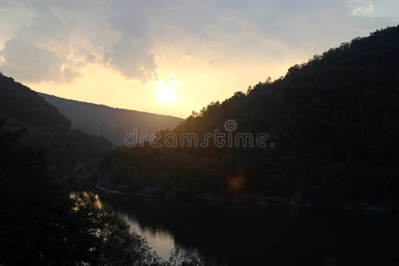 Evening lake stock photo. Image of sunset, surface, view - 53571164