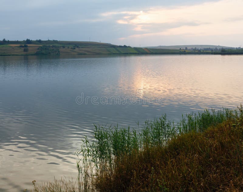 Evening lake view. stock photo. Image of outdoor, twilight - 66801824