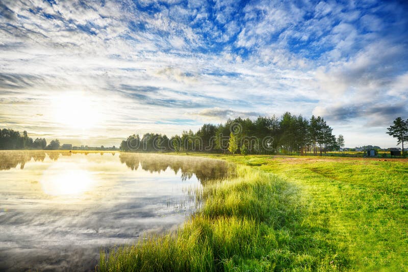 Evening landscape. stock image. Image of landscape, outside - 95771333