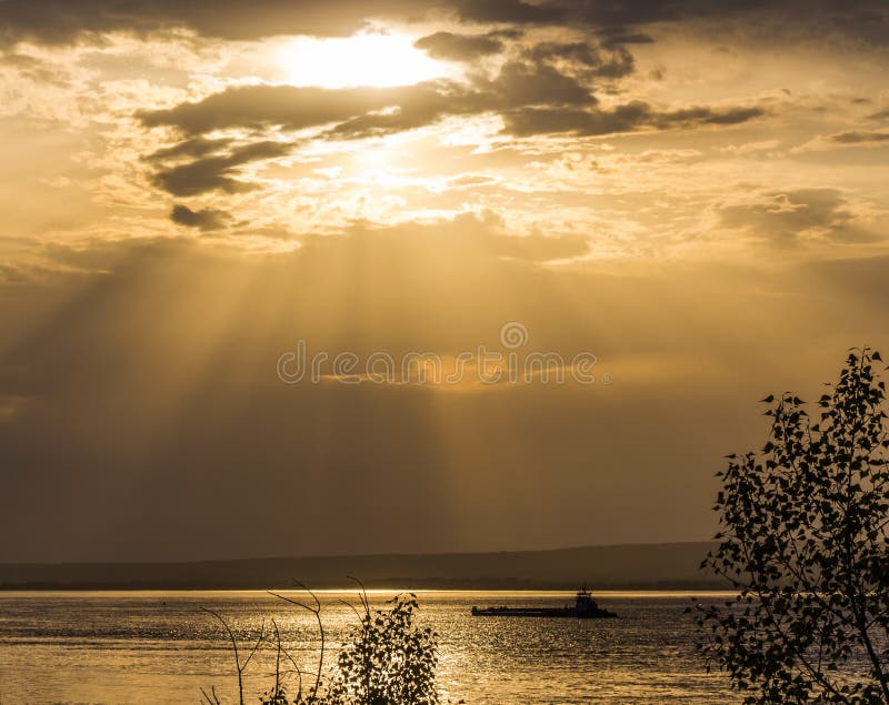 Evening landscape river stock photo. Image of gold, horizon - 59860412