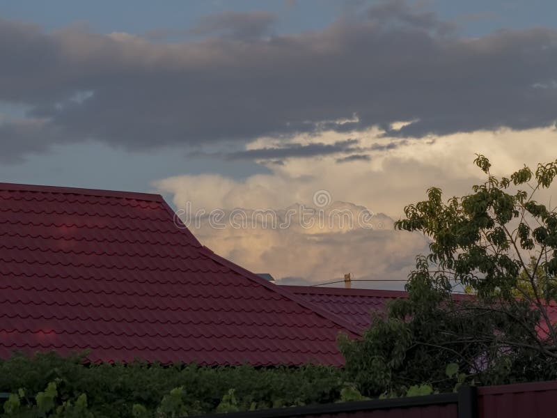 Evening Landscape with Evening Sky Stock Photo - Image of thailand ...