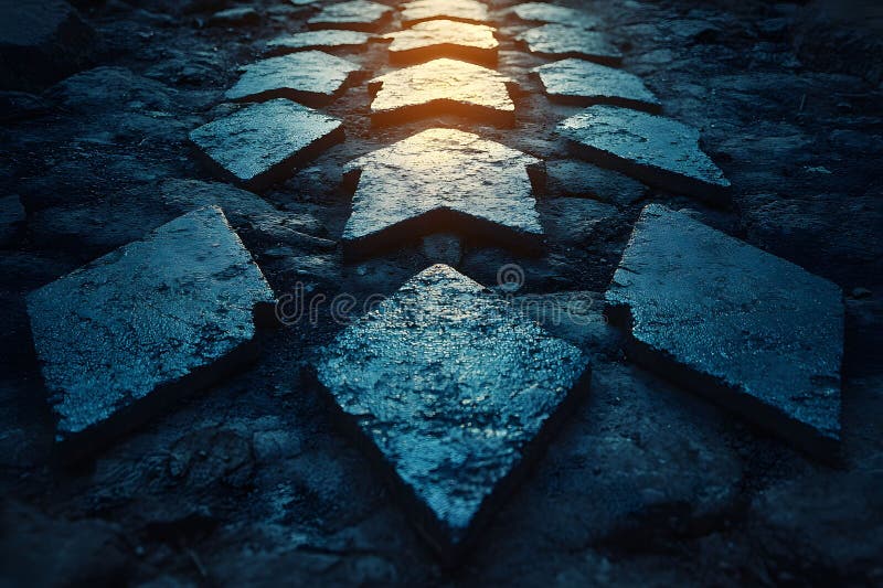 Evening Light on Geometric Stone Pathway - Abstract Texture for ...