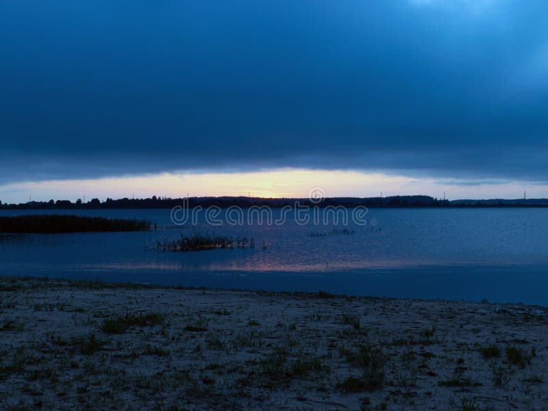 Evening Light on the Lake, Twilight Hour Stock Image - Image of ...