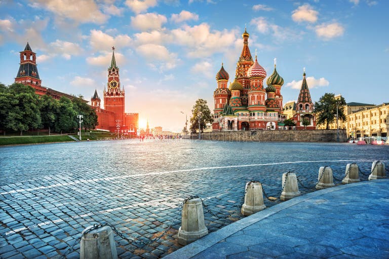 Evening Light on Red Square Stock Image - Image of tower, light: 97429103