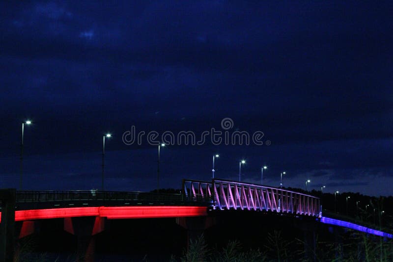 Evening Light at Two Rivers Park Bridge Stock Photo - Image of bridge ...