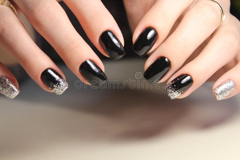 Evening manicure design stock image. Image of salon - 101722679