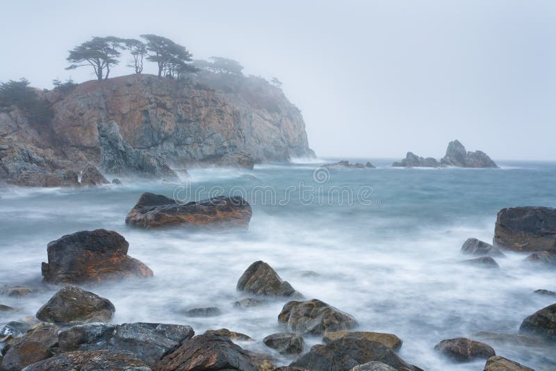 Evening mist over the sea stock image. Image of paradise - 15463625