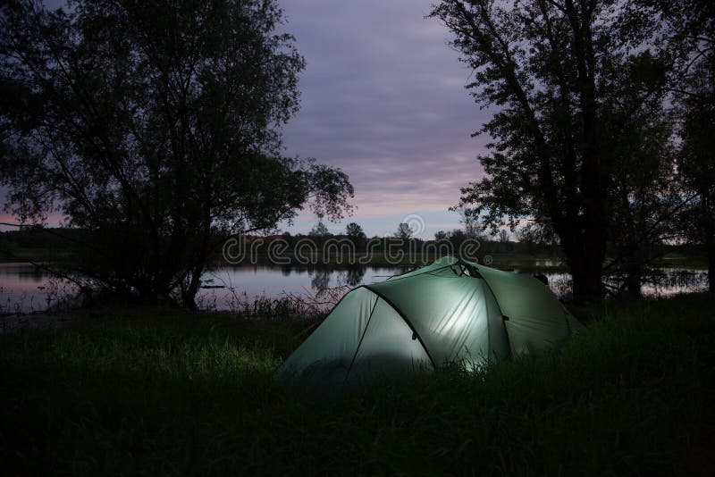 Camping stock photo. Image of dome, relaxation, trees - 12688702