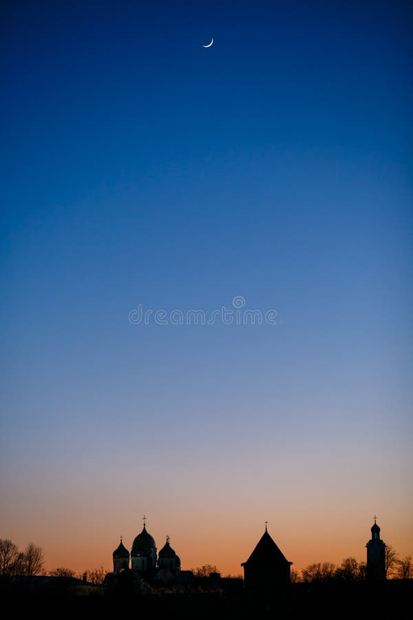 Evening Moon Over Kremlin Stock Photos - Free & Royalty-Free Stock ...