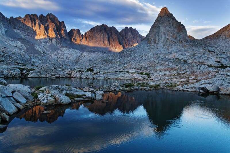 Evening Mountain Lake Reflection Stock Image - Image of sierra, ripples ...