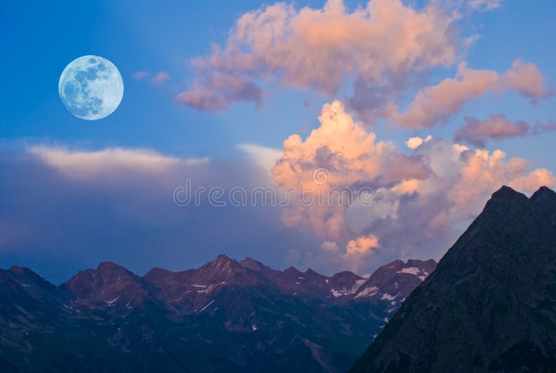 Evening mountain landscape stock image. Image of celestial - 20198655