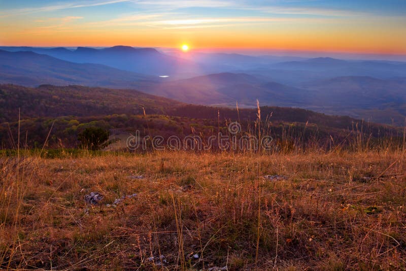 Evening mountain scene stock photo. Image of nature, evening - 21967200