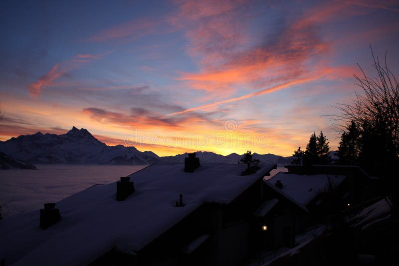 Evening in the mountains stock photo. Image of altitude - 13723154