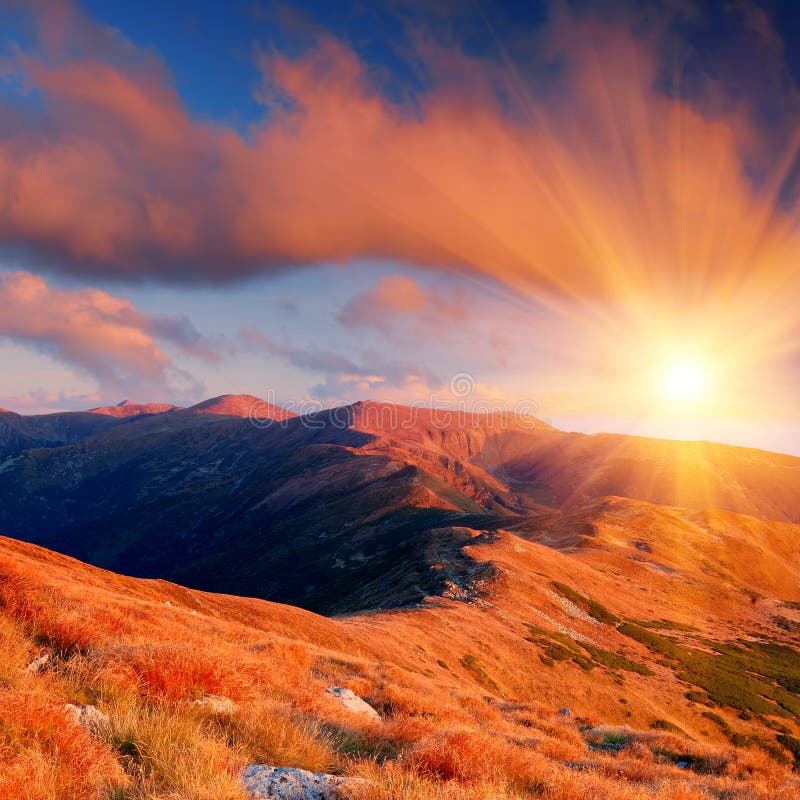 Evening in mountains stock photo. Image of ukraine, saturated - 21956686